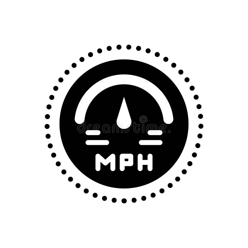 Black Solid Icon for Mph, Odometer and Panel Stock Vector ...