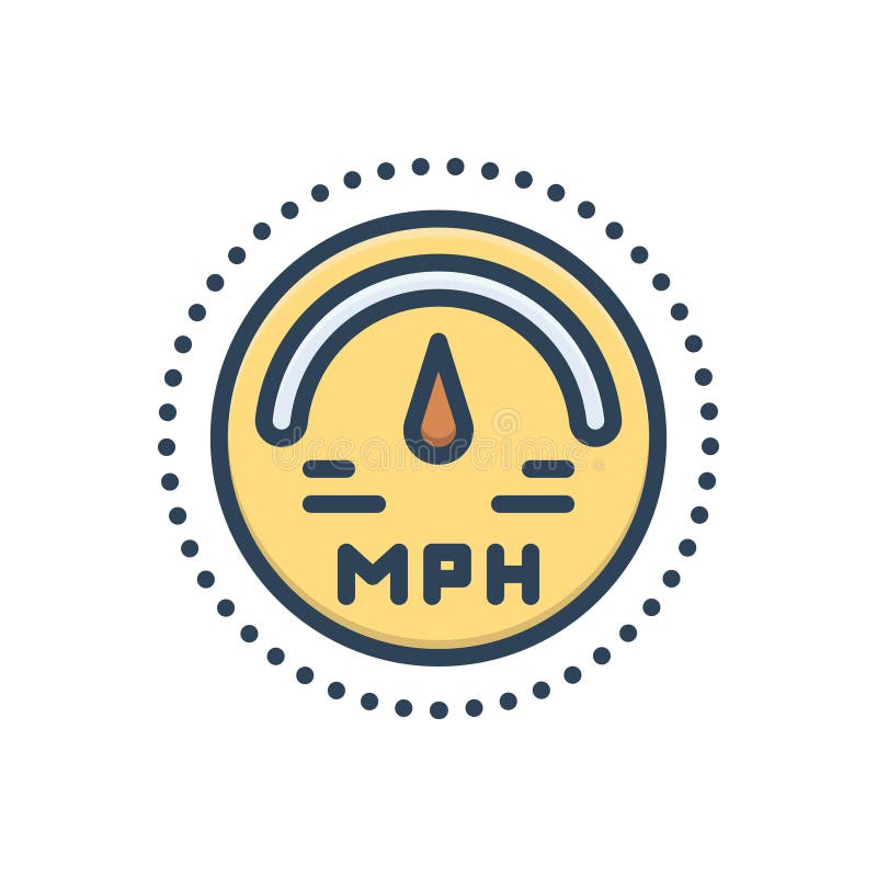Color Illustration Icon for Mph, Odometer and Gauge Stock Vector ...