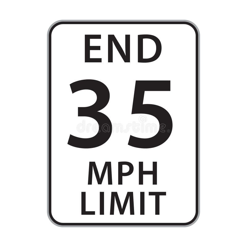 35 Mph Limit Sign. Vector Illustration Decorative Design Stock Vector ...