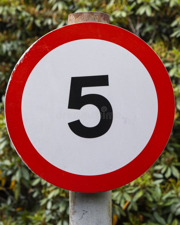 5mph (5 Miles Per Hour) Road Sign Stock Photo - Image of black, safety ...
