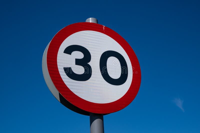 30mph Speed Limit Sign Maghull May 2020 Stock Photo - Image of text ...