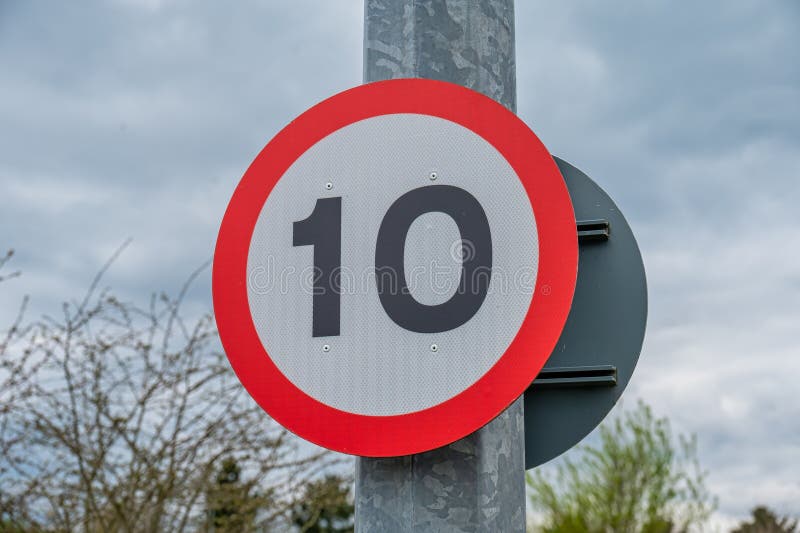 10 mph speed limit sign stock image. Image of landscape - 313159433