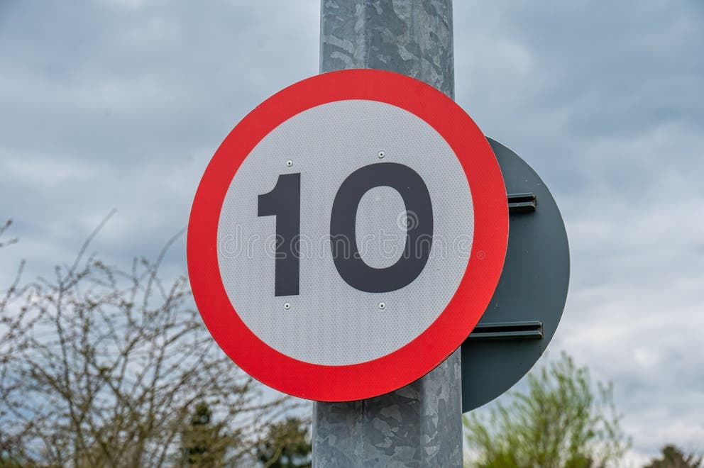 10 mph speed limit sign stock image. Image of landscape - 313159433