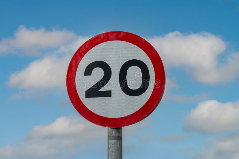 20 mph speed limit sign stock image. Image of urban - 313159435
