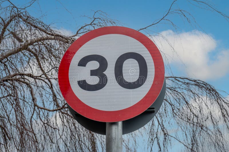 30 mph speed limit sign stock image. Image of kingdom - 313159445
