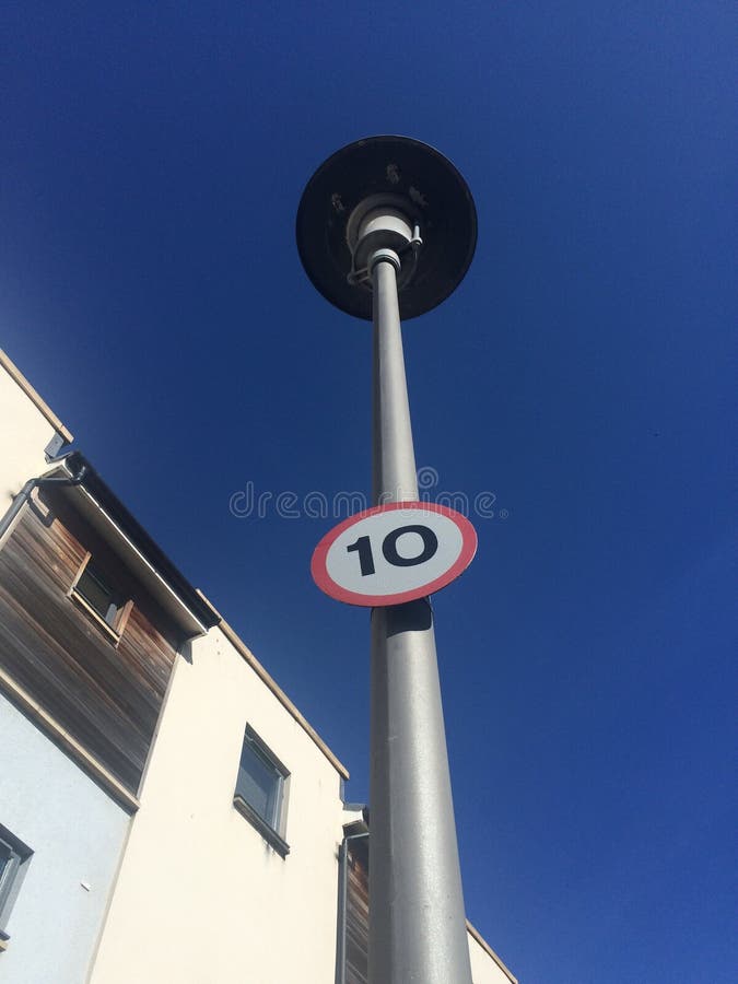 10 mph Street Sign stock photo. Image of street, lamppost - 70893040