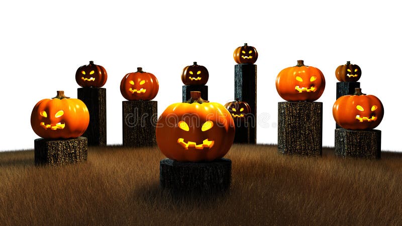 Mpkins Che Si Siede Sul Ceppo Illustrazione di Stock - Illustrazione di ...