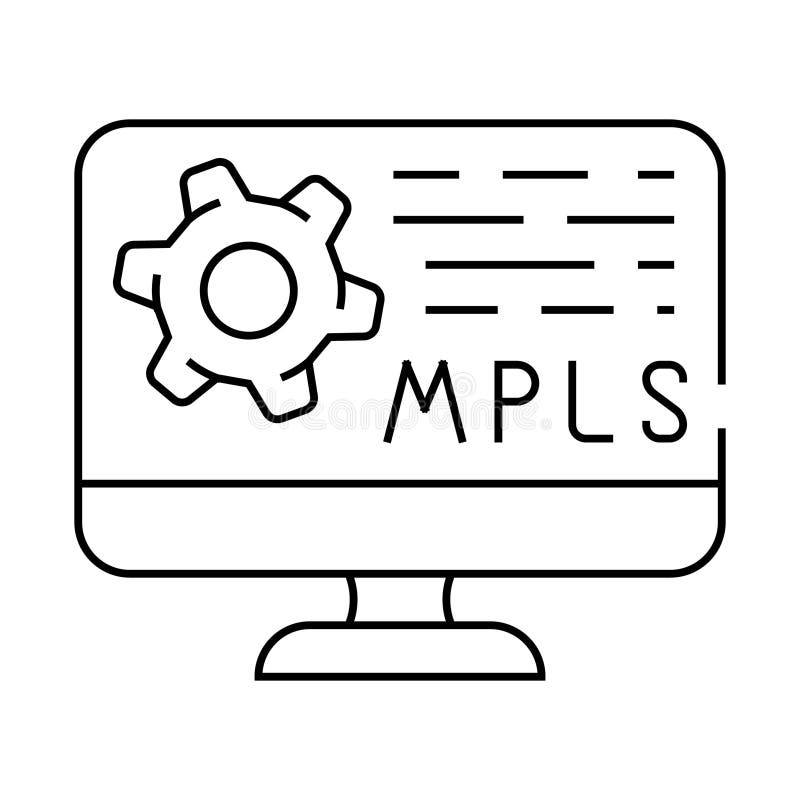 Mpls Protocol Line Icon Vector Illustration Stock Illustration ...