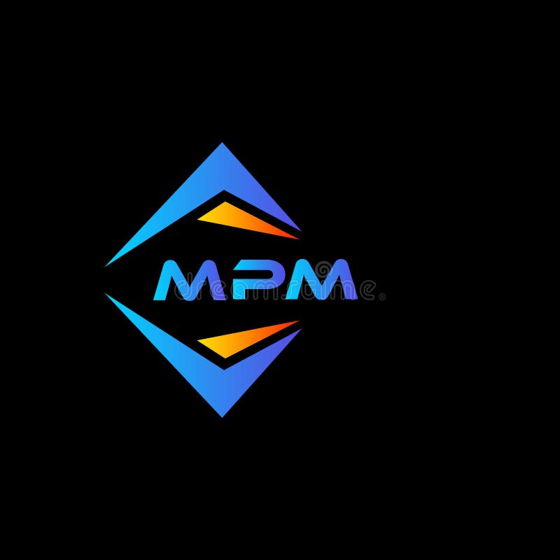 MPM Abstract Technology Logo Design on Black Background. MPM Creative ...