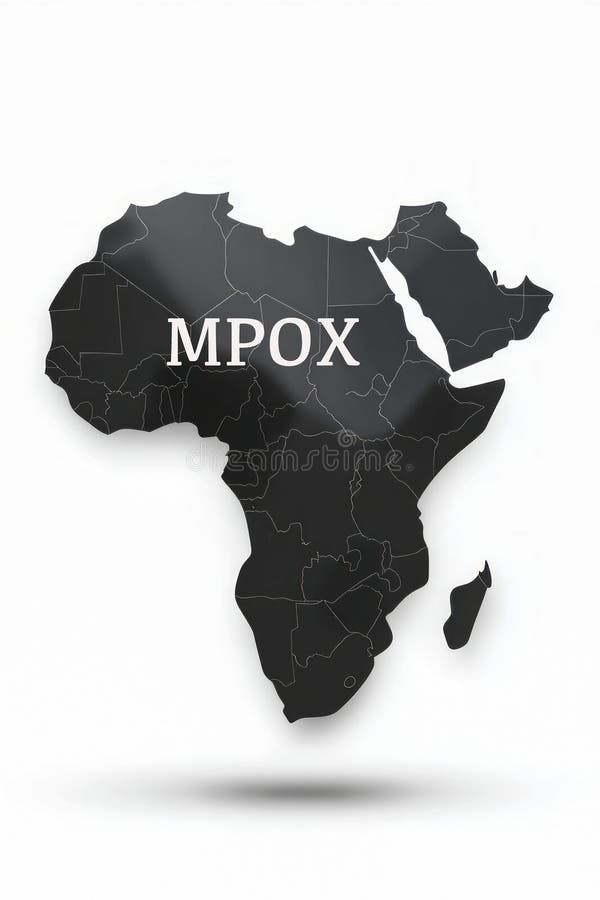 MPOX, Monkeypox Virus, in White Capital Letters on Map of Africa ...