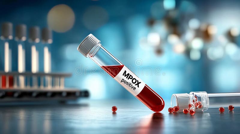 Mpox Positive Test Tube with Blood Sample in Laboratory Setting Stock ...