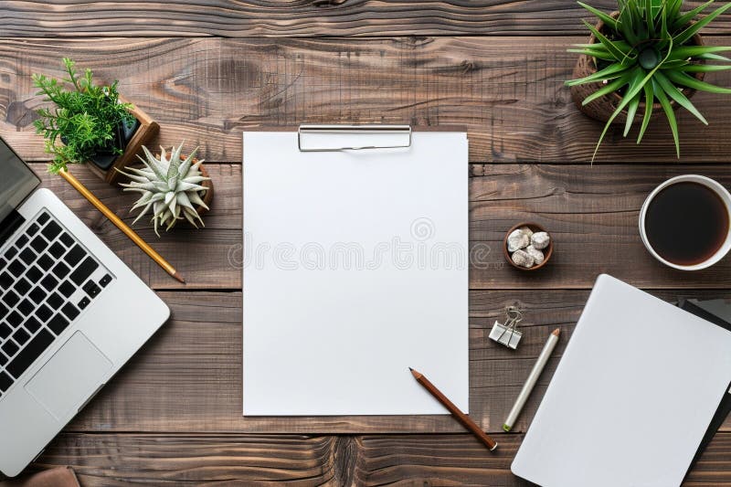 Mpty Calendar and Note Book on Modern Work Table Stock Illustration ...