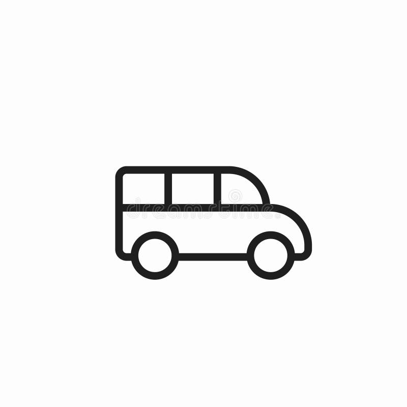 Mpv Car Line Icon. Family Automobile and Minivan Symbol Stock Vector ...