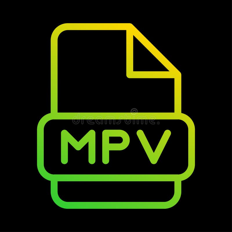 Mpv File Icon. Extension, Document Symbol Files. with an Outline ...