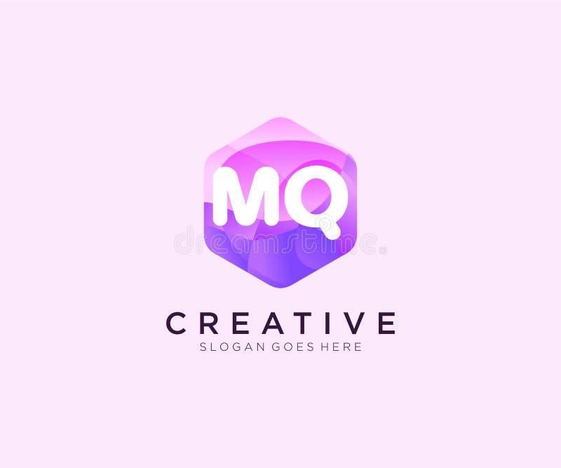 MQ Initial Logo with Colorful Hexagon Modern Business Alphabet Logo ...