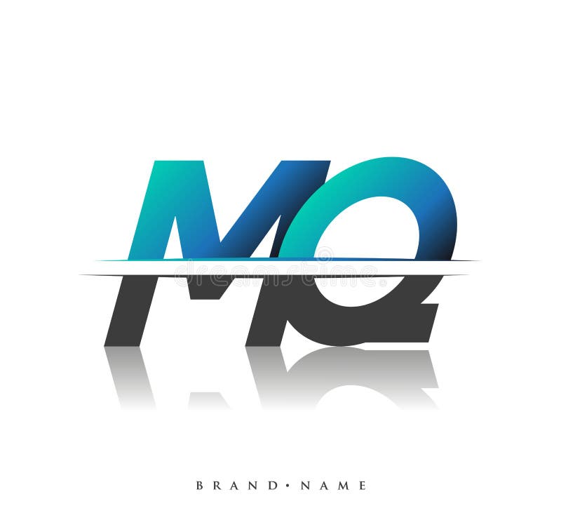 MQ Initial Logo Company Name Colored Black and Blue, Simple and Modern ...