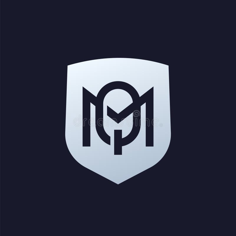 MQ Letters Logo, Vector Monogram with Shield Stock Illustration ...