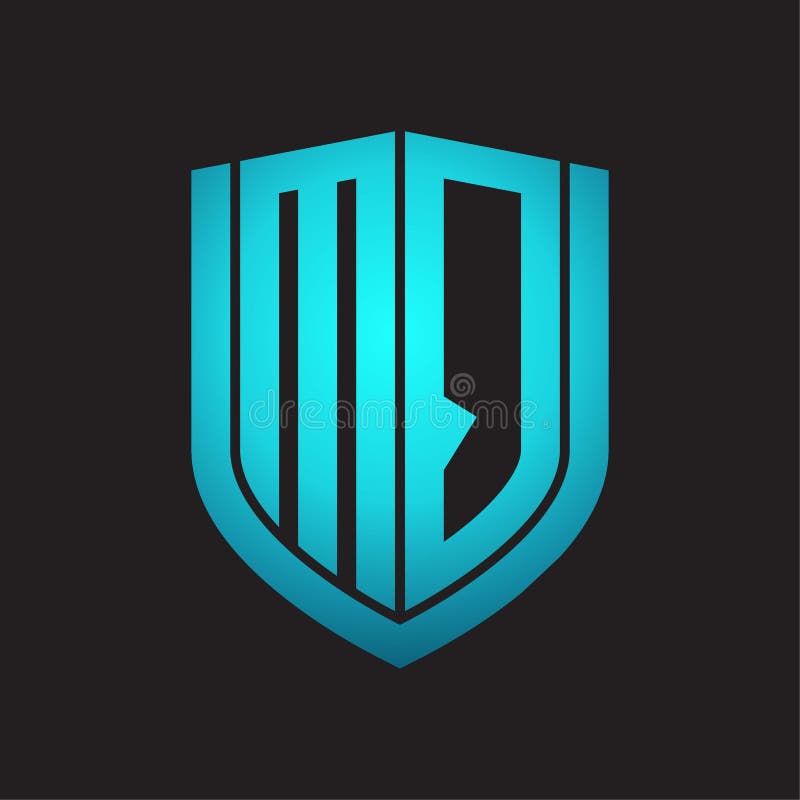 MQ Logo Monogram with Emblem Shield Design Isolated with Blue Colors on ...