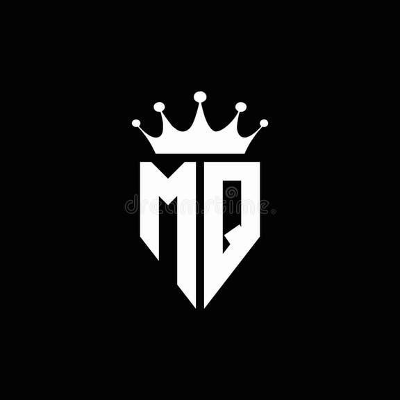 MQ Logo Monogram Emblem Style with Crown Shape Design Template Stock ...
