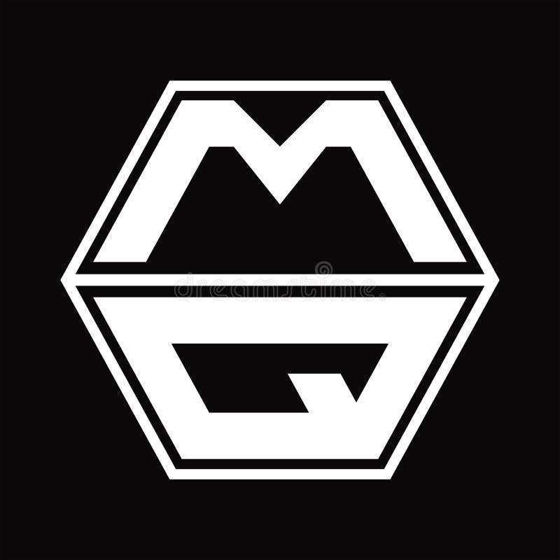 MQ Logo Monogram with Hexagon Shape Up and Down Design Template Stock ...
