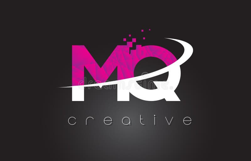 MQ M Q Creative Letters Design with White Pink Colors Stock Vector ...
