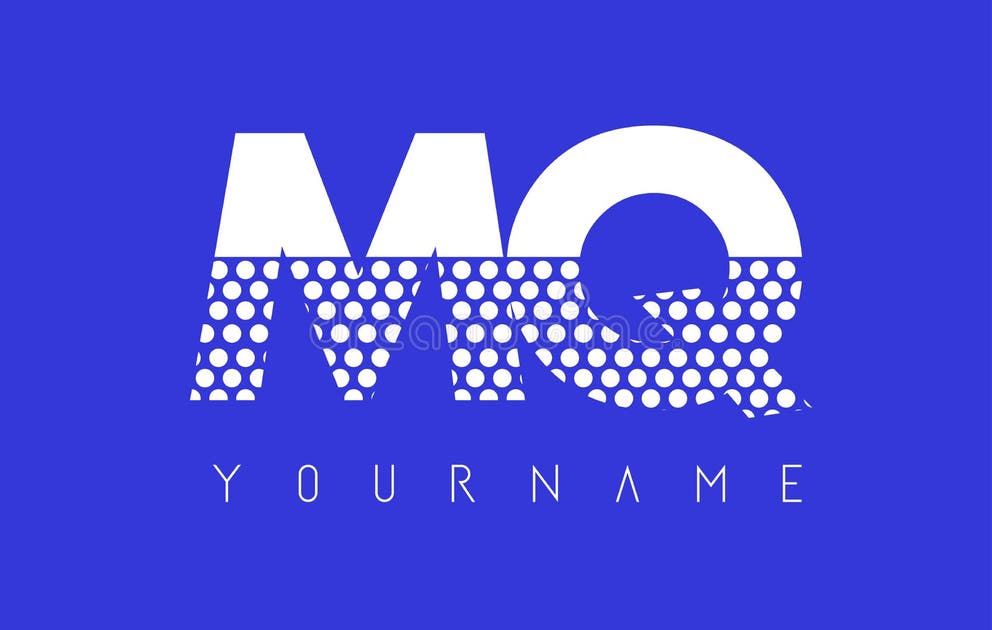 MQ M Q Dotted Letter Logo Design with Blue Background. Stock Vector ...