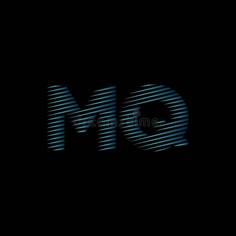 MQ Monogram Lines Style Blue Light Vector Stock Vector - Illustration ...