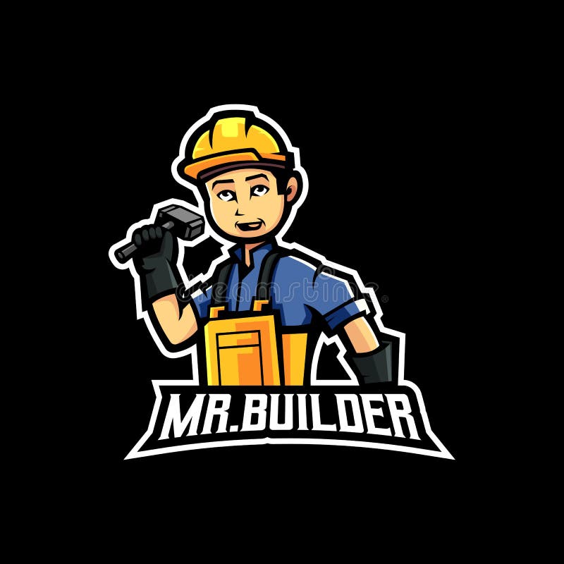 Mr Builder Mascot Logo stock vector. Illustration of home - 227806155