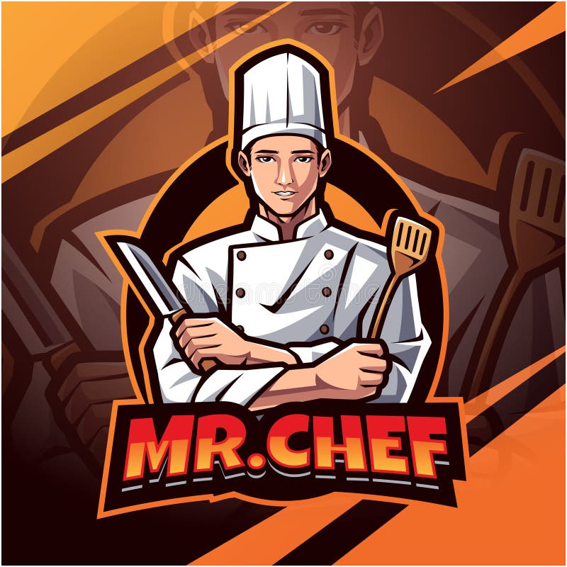 Mr.chef Esport Mascot Logo Design Stock Vector - Illustration of banner ...