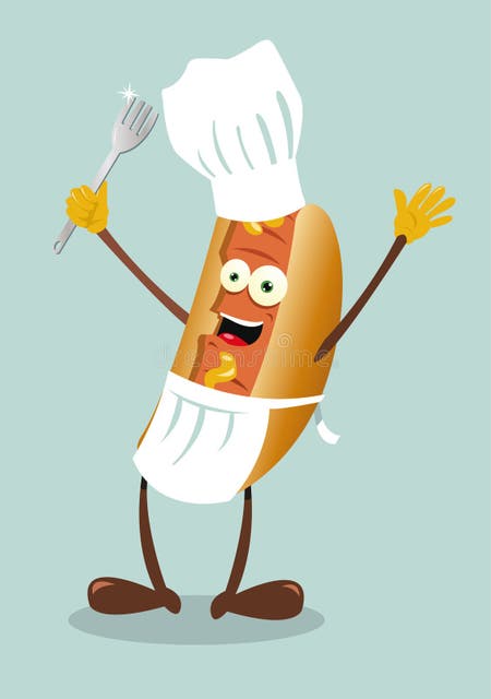 Mr Hot Dog stock vector. Illustration of fast, fork, food - 27178234