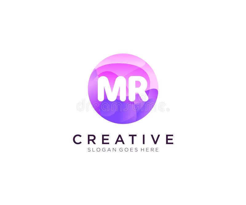 MR Initial Logo with Colorful Circle Template Vector Stock Vector ...