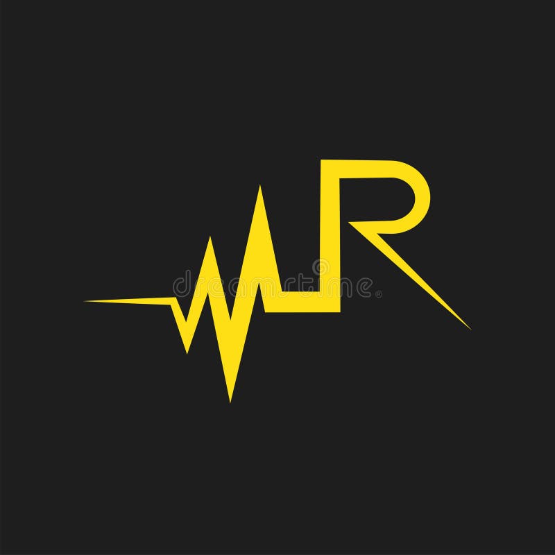 MR Letter Pulse Line Logo Icon Vector Concept Design Element Stock ...