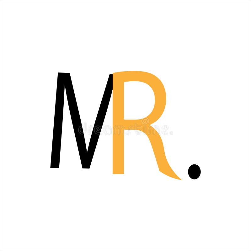 MR Logo in Black and Yellow Stock Vector - Illustration of circle, line ...