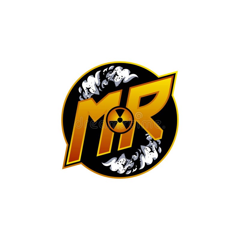 MR Logo Monogram ESport Gaming with Gas Shape Design Stock Vector ...