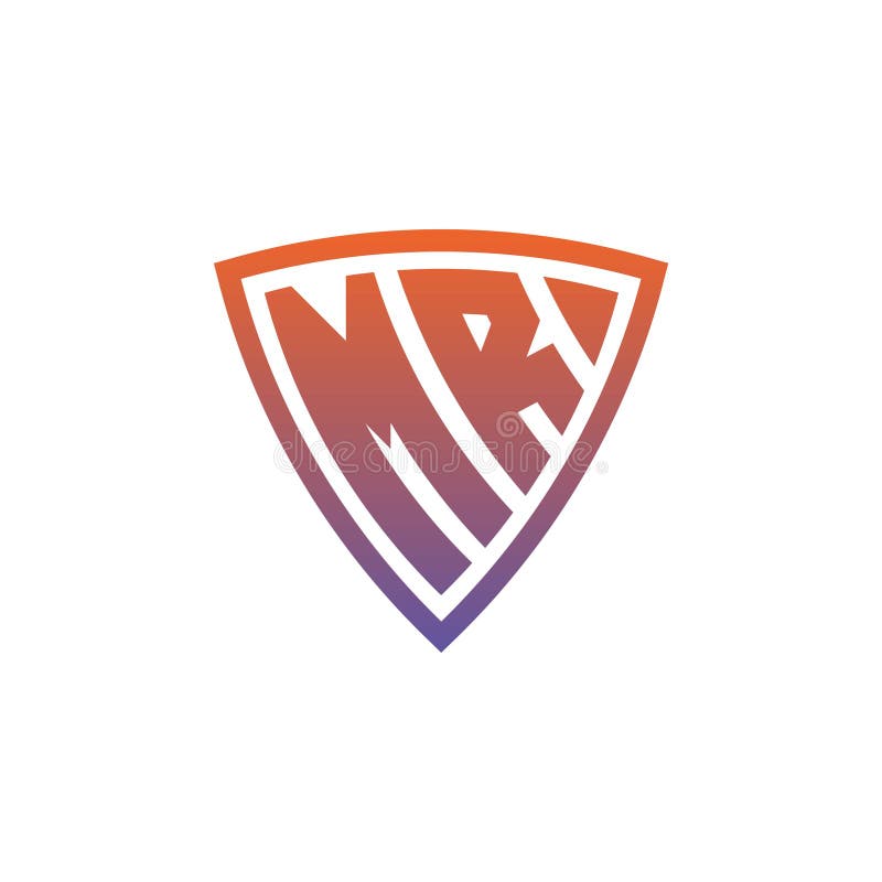 MR Logo Shield Monogram Gradient Style Design Stock Vector ...