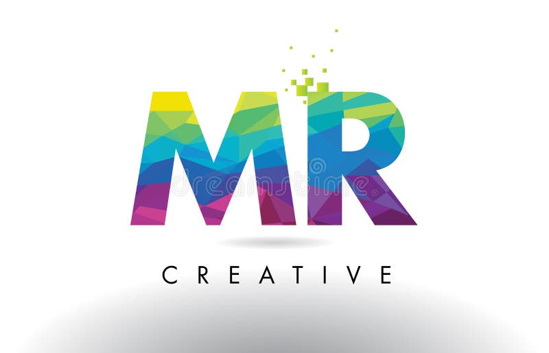 MR M R Colorful Letter Origami Triangles Design Vector. Stock Vector ...