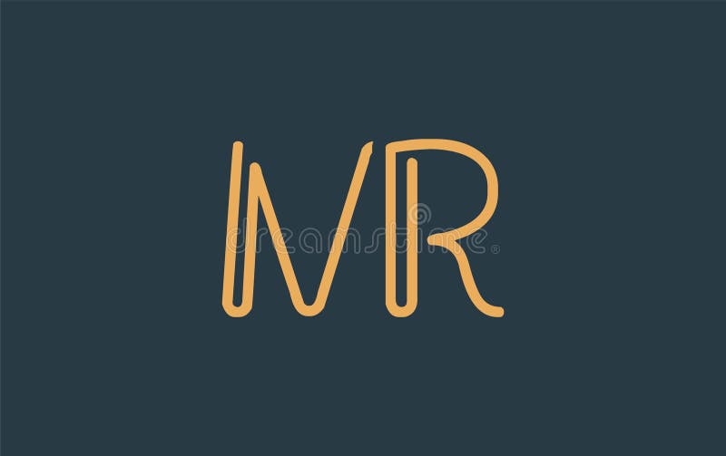MR Minimalistic Line Art Logo Design with Abstract Lettering Stock ...