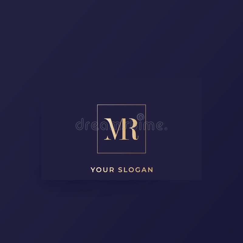 MR Monogram, Letters Vector Logo on a Card Stock Vector - Illustration ...