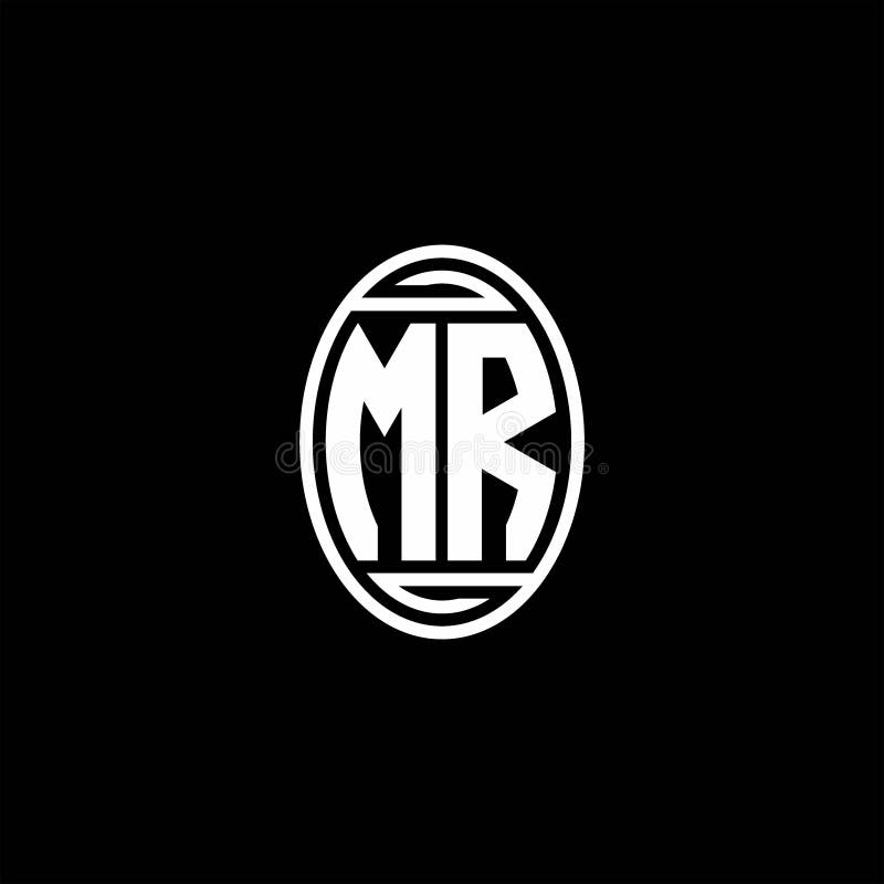MR Monogram Logo Isolated on Oval Rotate Shape Stock Vector ...