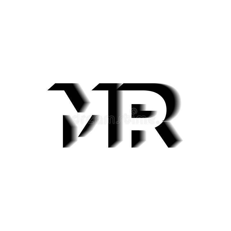MR Monogram Shadow Shape Style Stock Vector - Illustration of letter ...