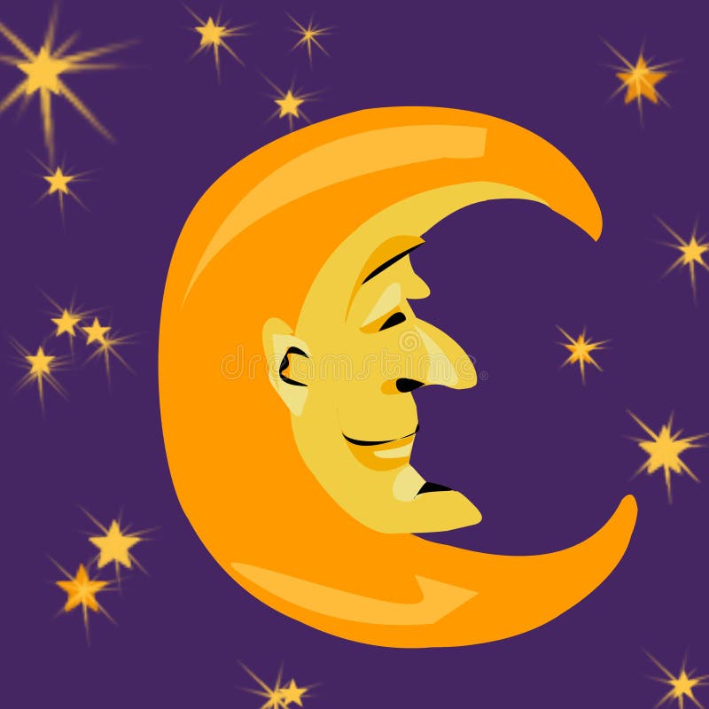 Mr Moon stock illustration. Illustration of tale, sleep - 208820