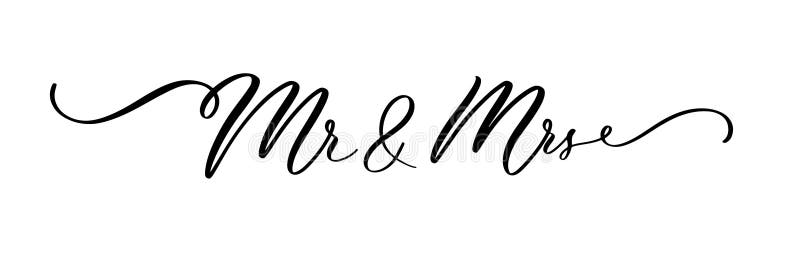MR and MRS Black Vector Brush Calligraphy Banner. Stock Vector ...