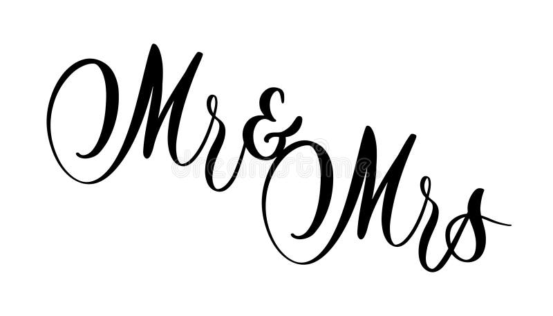 MR and MRS Black Vector Brush Calligraphy Banner. Stock Vector ...