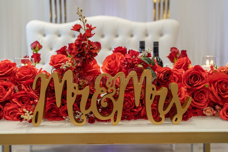 Mr and Mrs Decorative Sign at a Wedding Reception Stock Image - Image ...