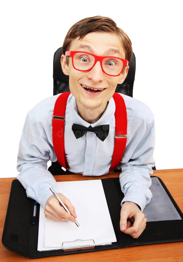 Mr nerd kontor arkivfoto. Bild av blidka, njutande, professionell ...