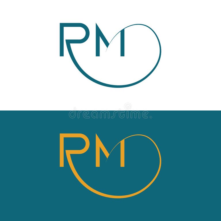 MR, RM Alphabet Initial Letters Logo Emblem Monogram Stock Vector ...