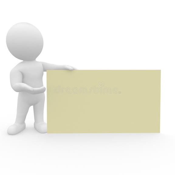 Mr. Smart Guy with a Big Empty Sign Stock Illustration - Illustration ...
