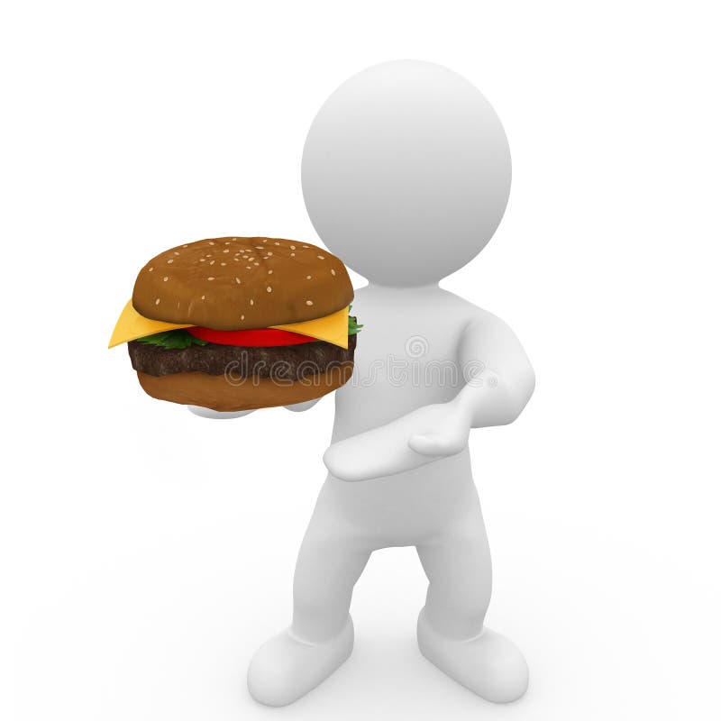 Mr. Smart Guy Has a Big Big Burger Stock Illustration - Illustration of ...