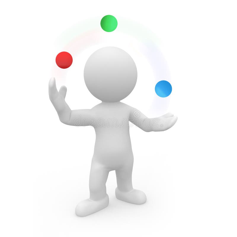 Mr. Smart Guy Juggling with Colored Balls Stock Illustration ...