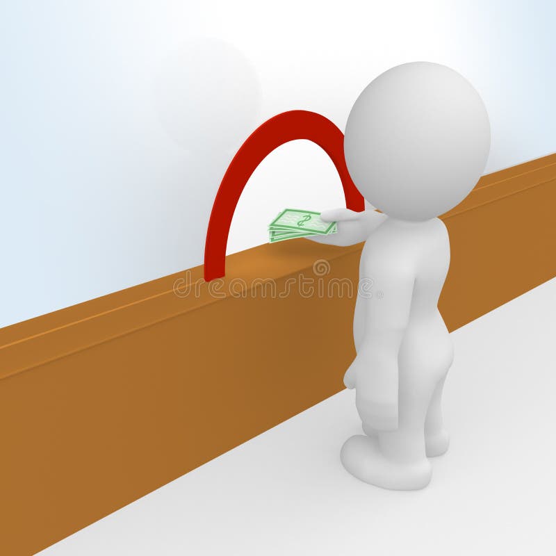 Mr. Smart Guy with Money at the Bank Stock Illustration - Illustration ...